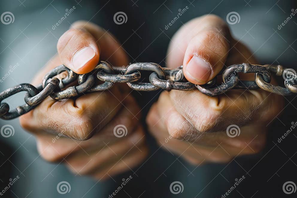 Hands Breaking Free from Chains in a Powerful Display of Liberation ...
