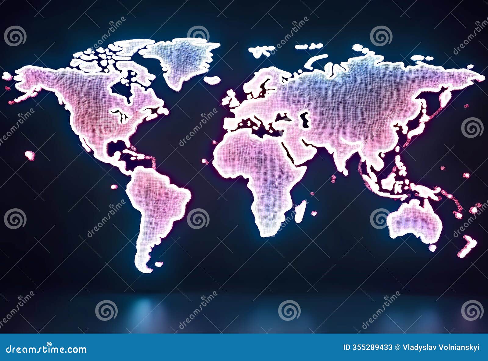 Transformative Visualization of the World Map through Vibrant Neon ...