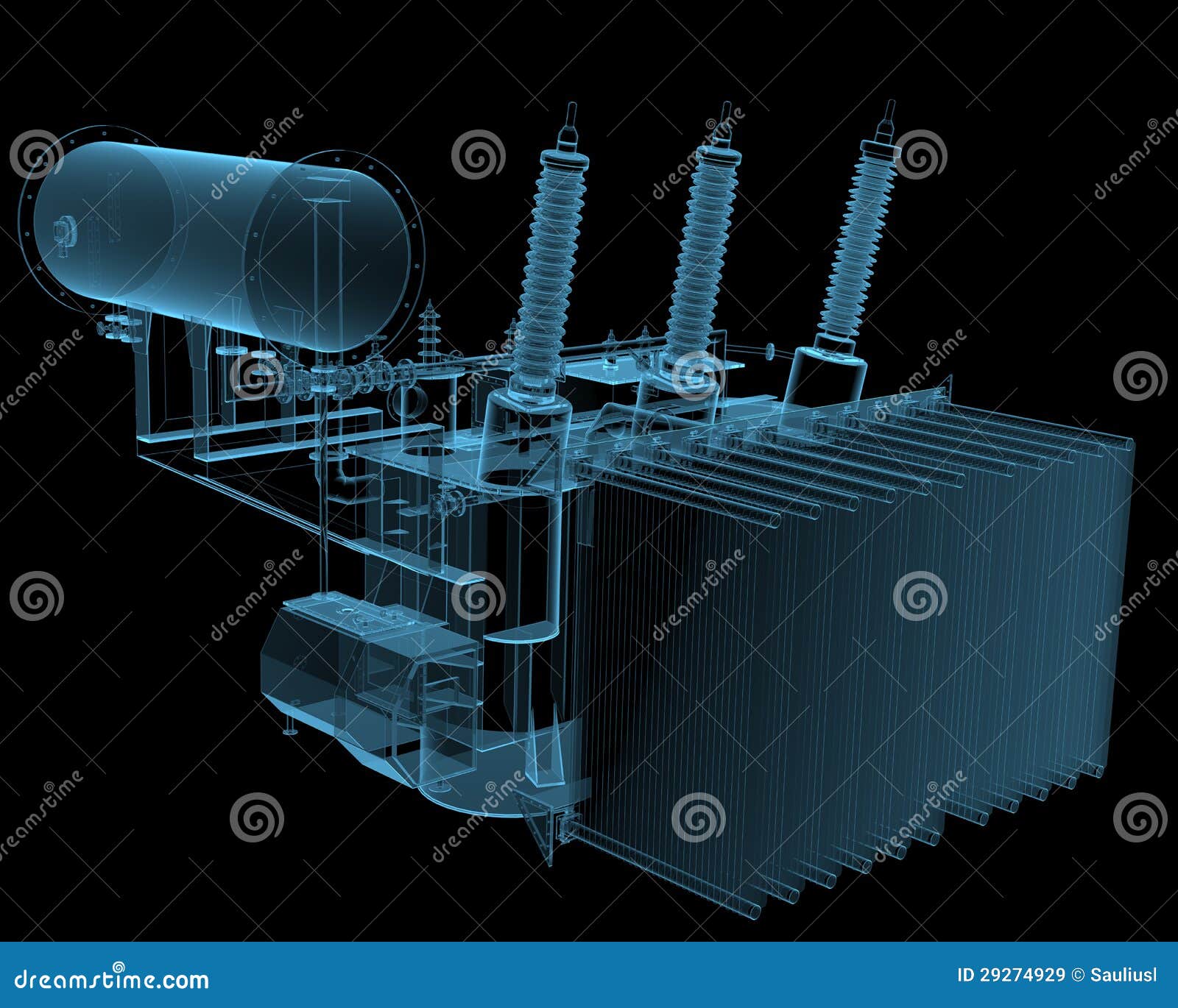 Isolated Substation Transformer Vector Drawing | CartoonDealer.com ...