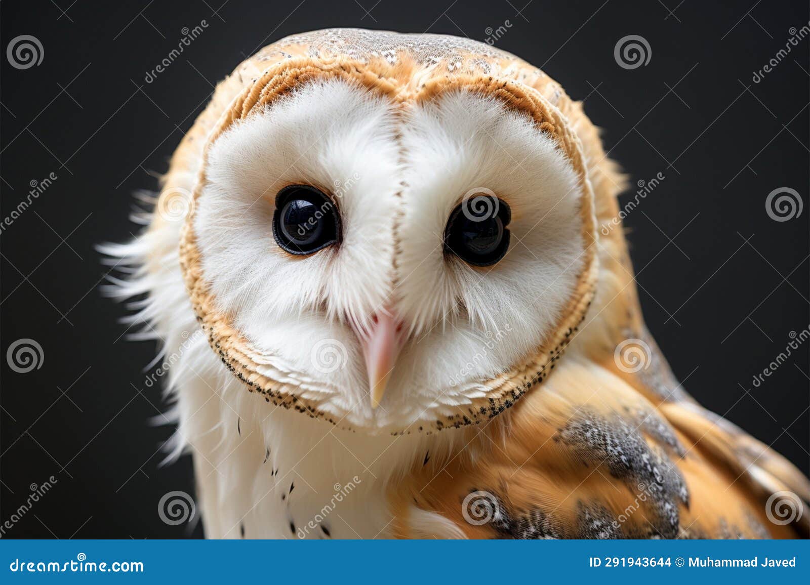 A Transformed Common Barn Owl in a Mesmerizing Close Up View Stock ...