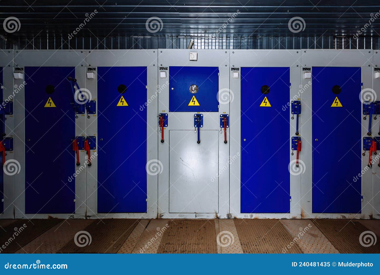 Transformer Box. Locked Metal Doors of Switchgear Cabinets Stock Image ...