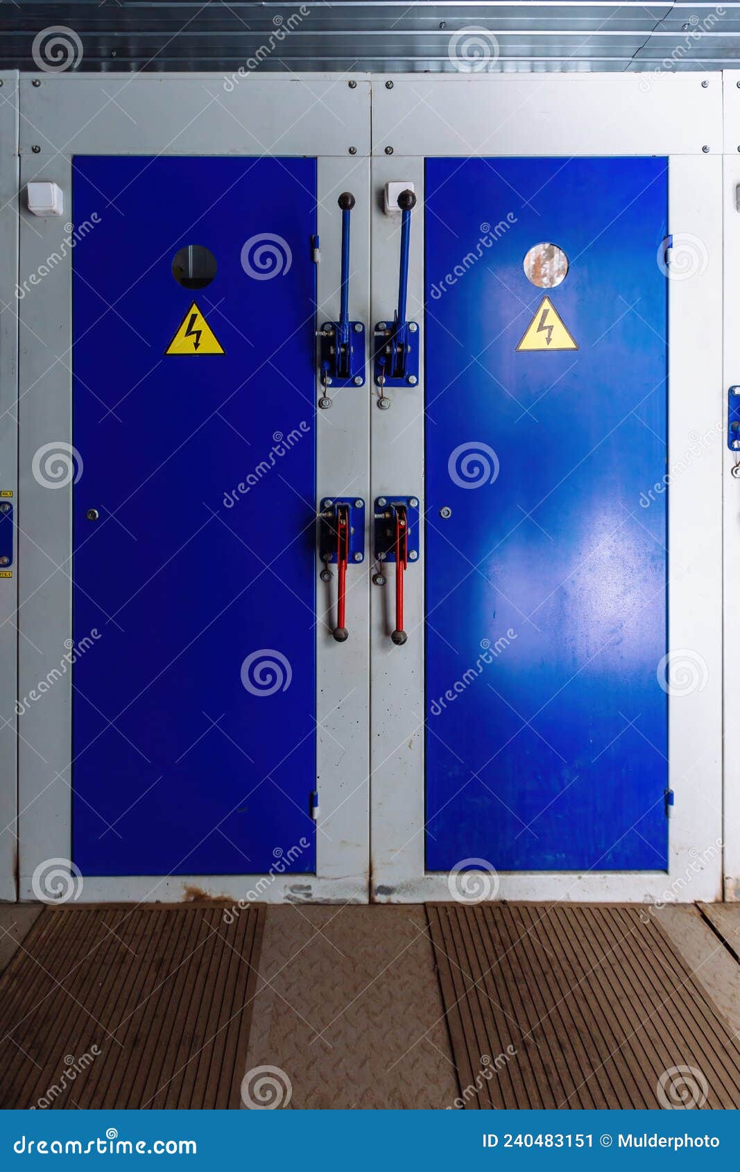 Transformer Box. Locked Metal Doors of Switchgear Cabinets Stock Image ...