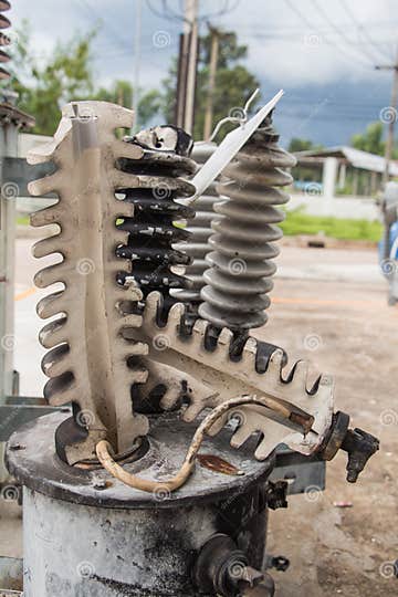 Transformer Bushing Damaged Stock Photo - Image of line, bushing: 43917922