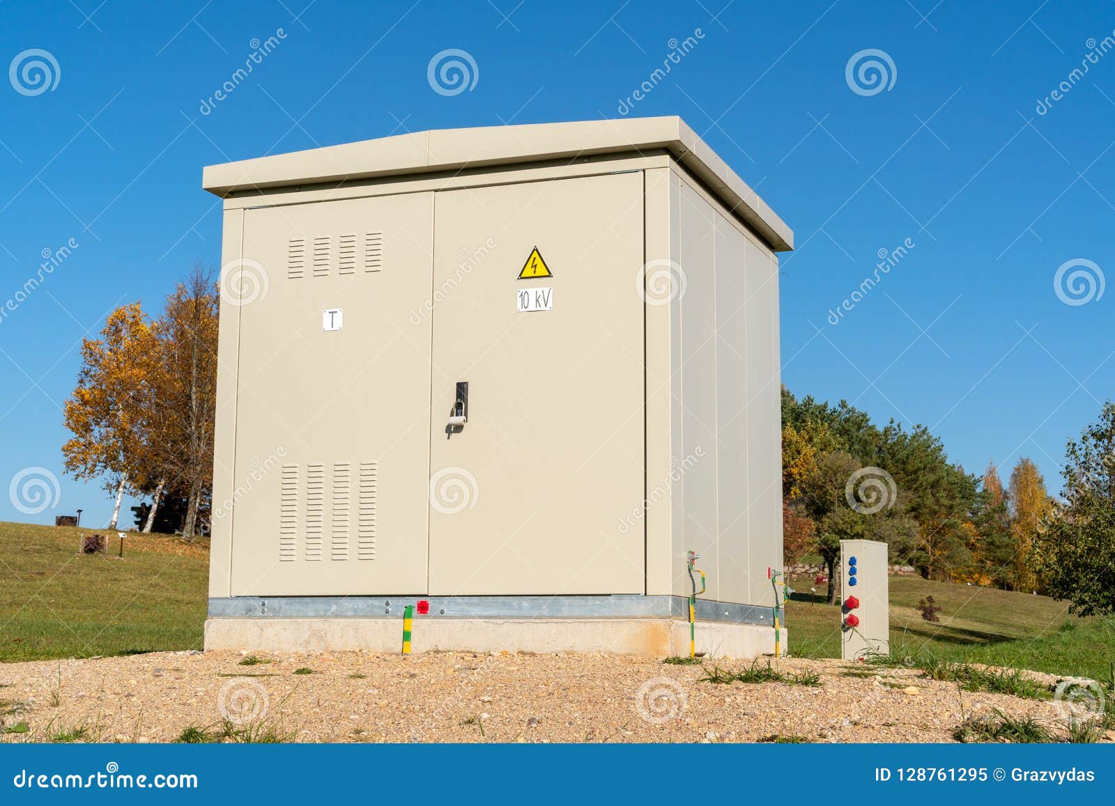 Transformer Cabinet in the Park Stock Image - Image of power, panel ...