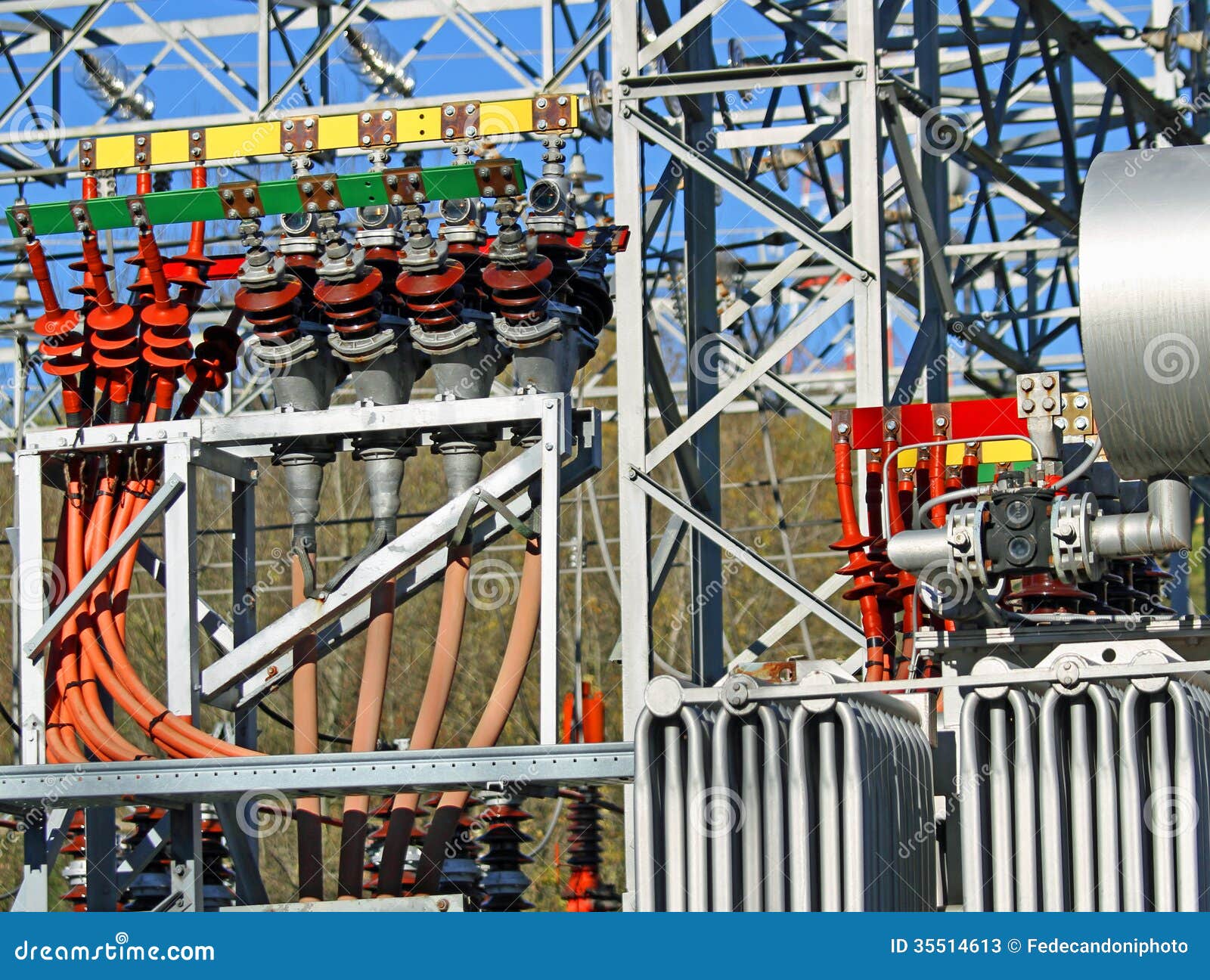 Transformer And Cables Connected To The Terminals In An Atomic P Stock ...