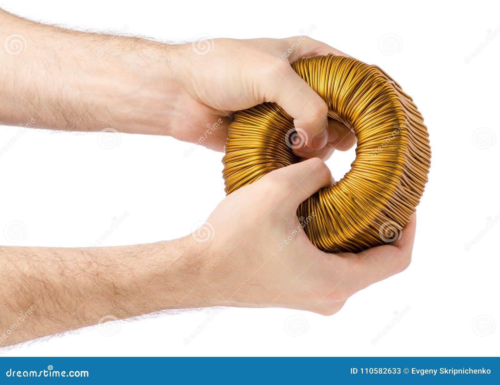 Transformer coil in hand stock image. Image of inductor - 110582633