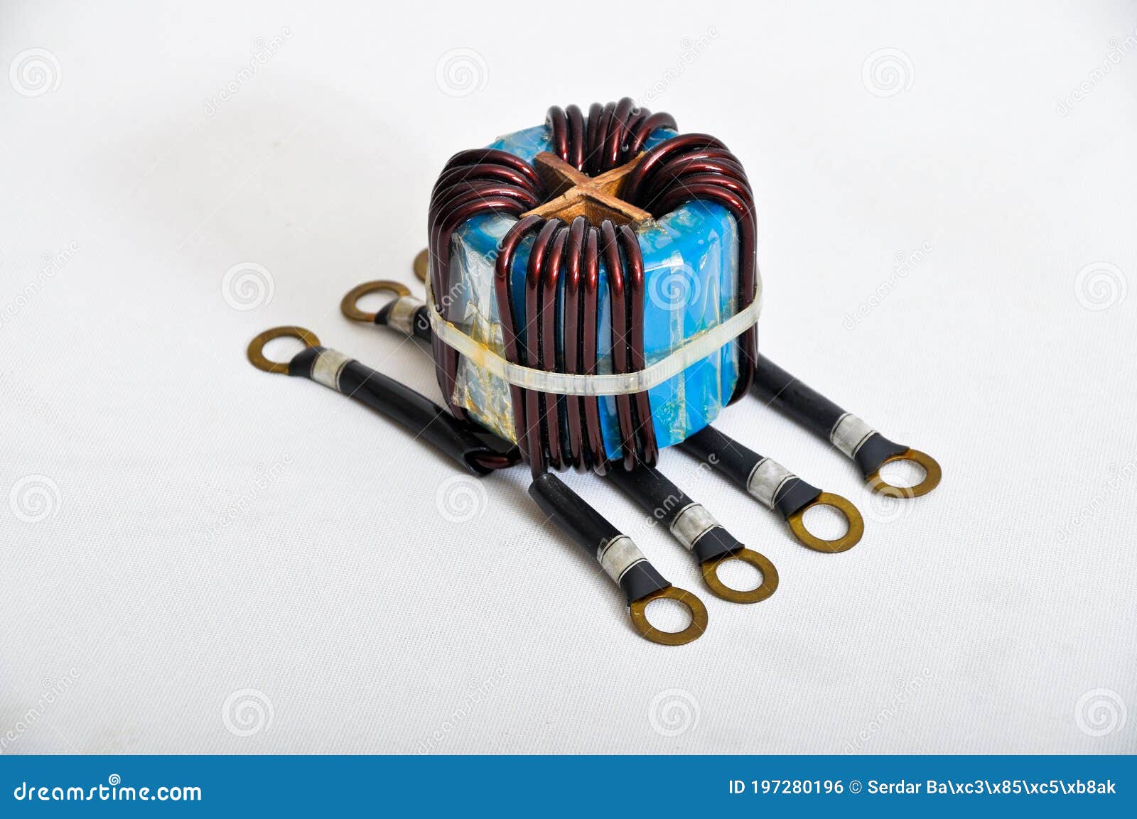 Transformer Copper Coil Isolated on a White Background Stock Photo ...