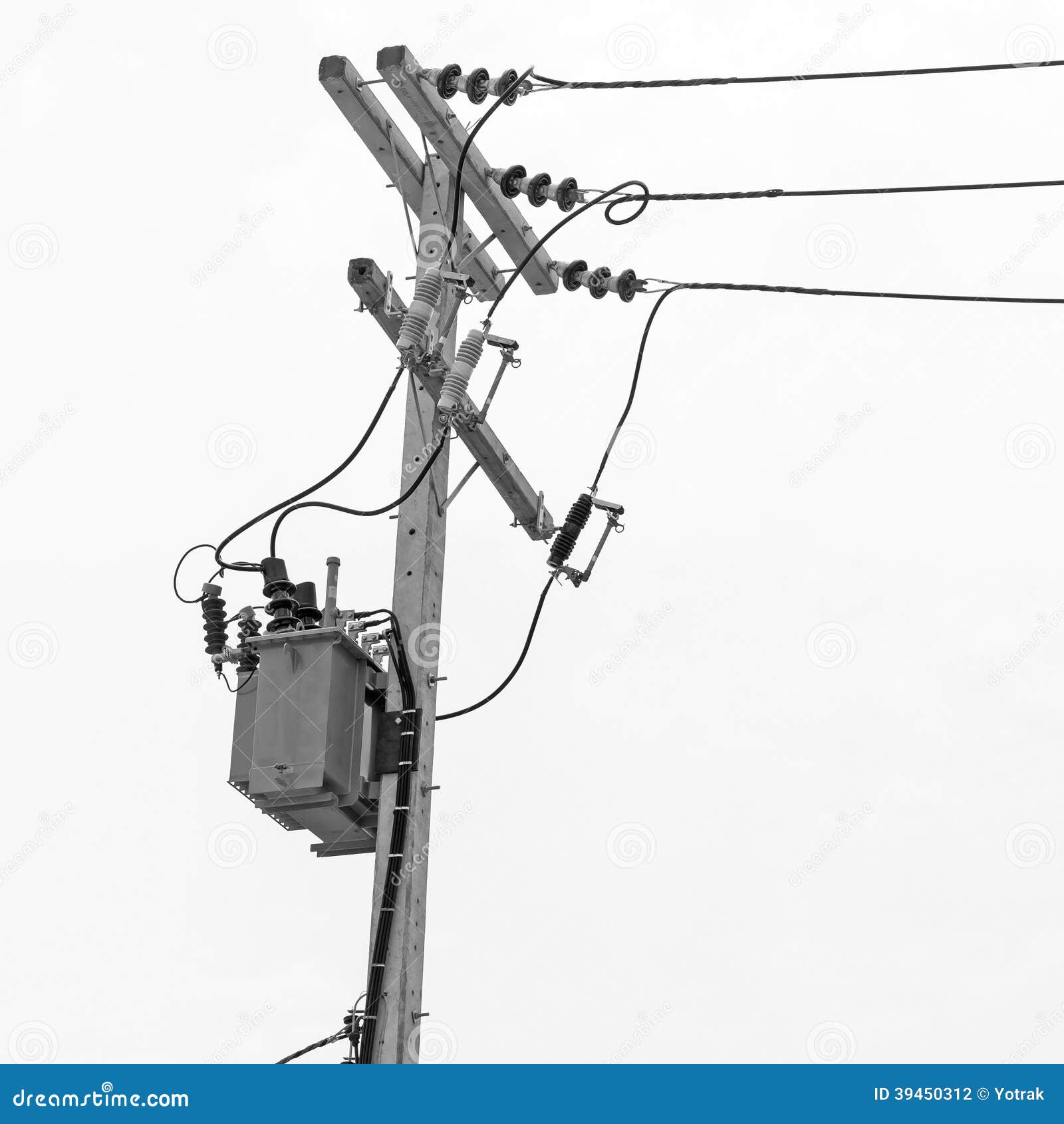 Transformer on Electric Post Stock Photo - Image of high, distribution ...