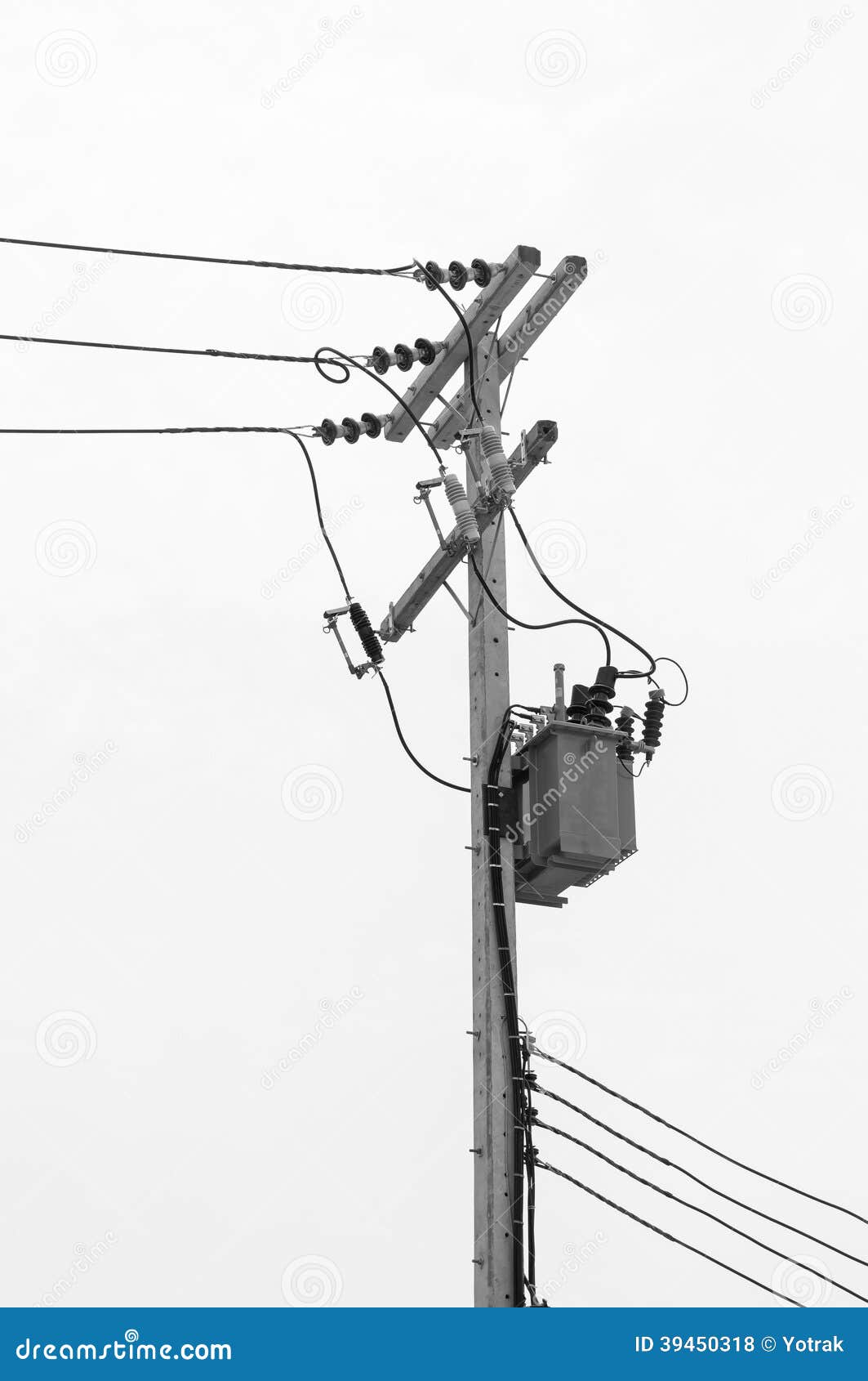 Transformer on Electric Post Stock Photo - Image of conductor, post ...