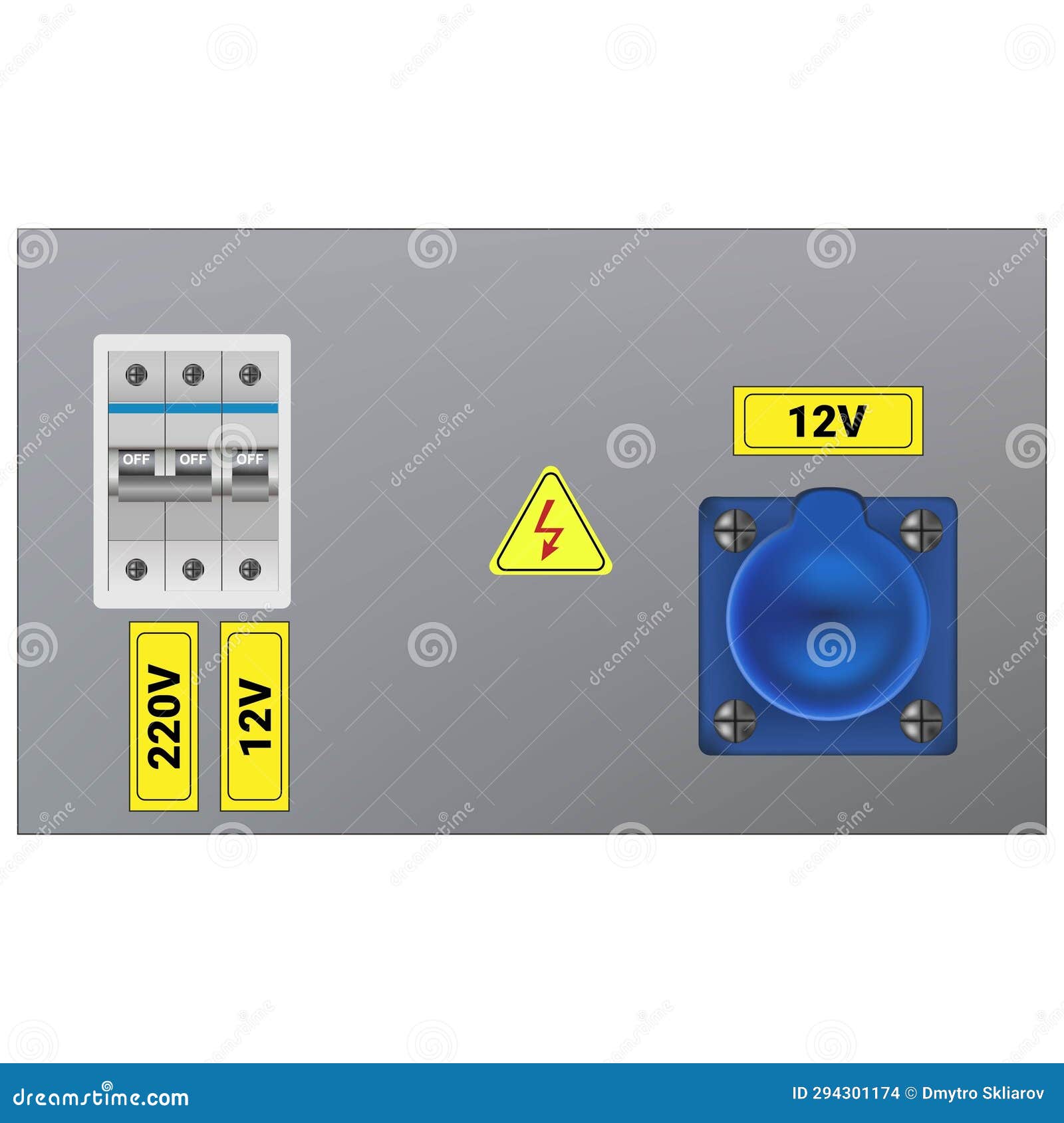 Transformer Electrical Box. Fuse Box. Power Switch Panel. Electrical ...