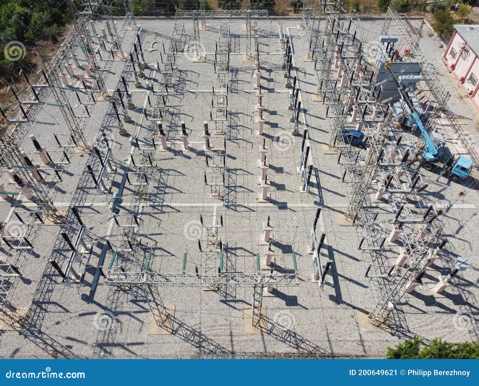 Transformer Electrical Power Plant Aerial View Stock Image - Image of ...