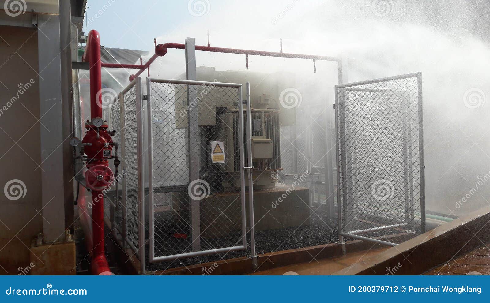 Transformer with Fire Protection Testing, Utility System, Power Plant ...