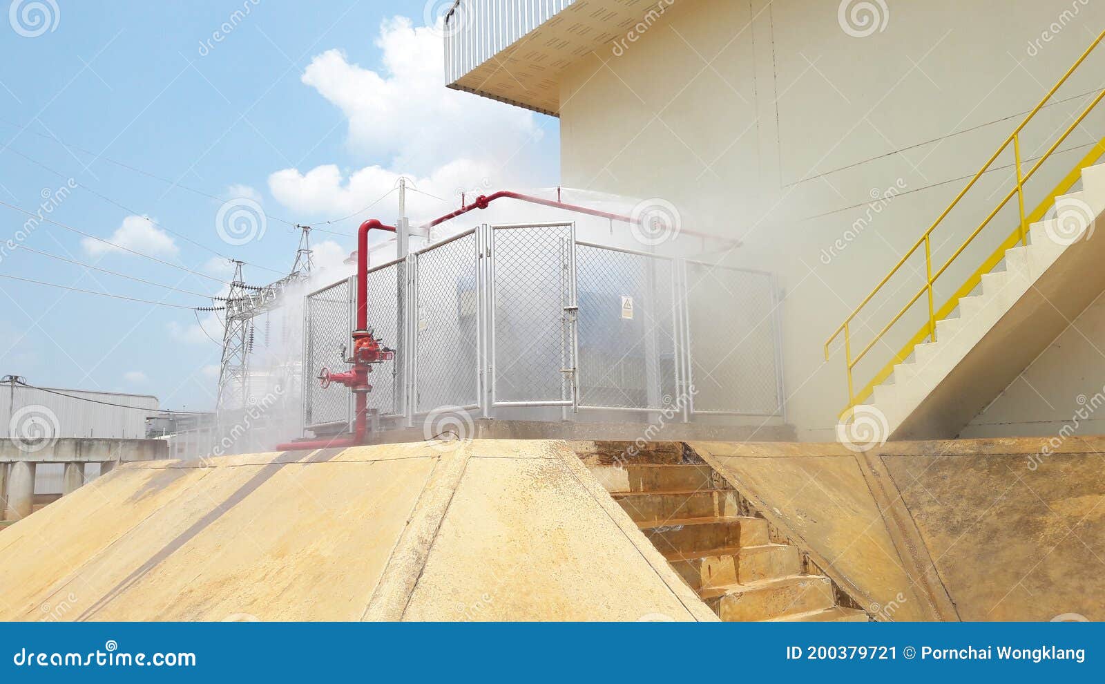 Transformer with Fire Protection Testing, Utility System, Power Plant ...