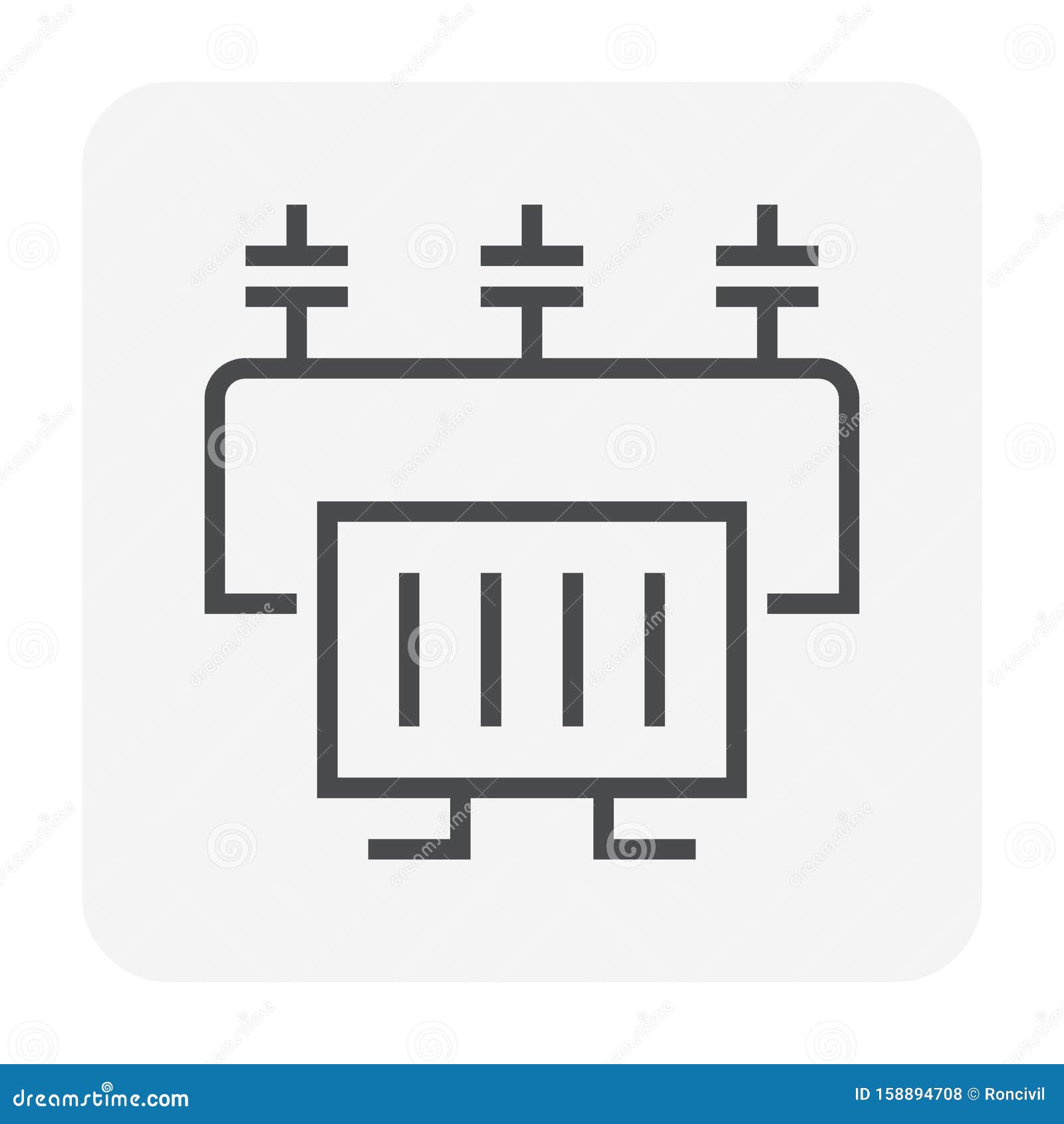 Transformer icon black stock vector. Illustration of caution - 158894708