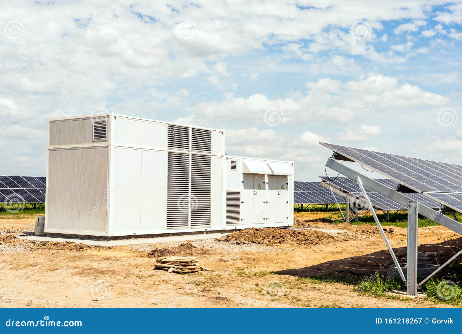 Transformer and Inverter on Solar Panels Background Stock Image - Image ...