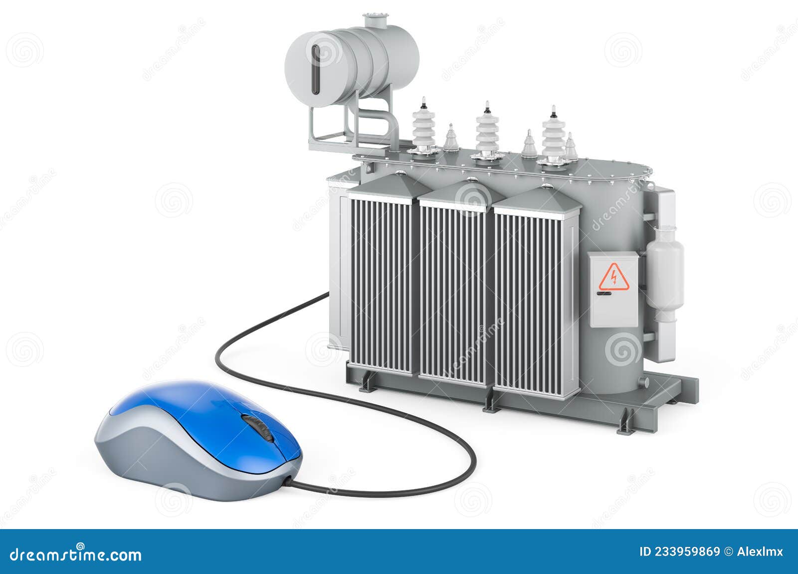Transformer Oil with Computer Mouse. 3D Rendering Stock Illustration ...