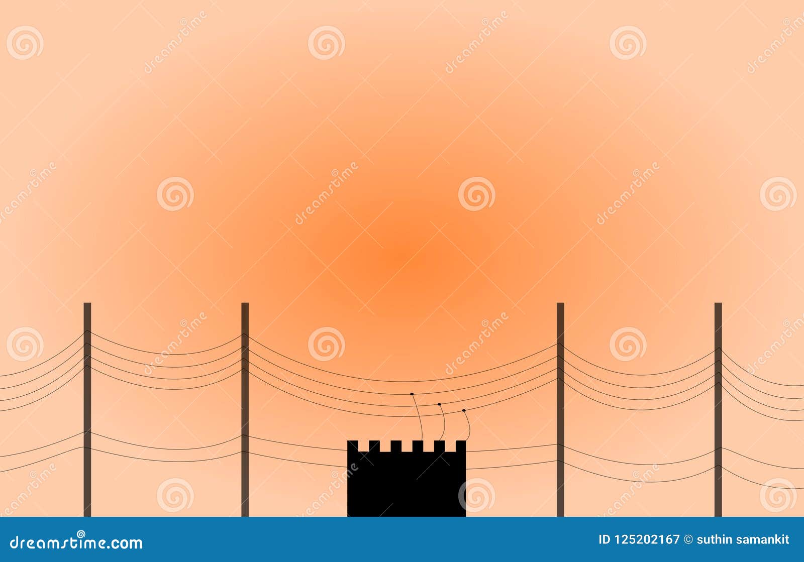 Transformer and Pole Electric Stock Illustration - Illustration of ...