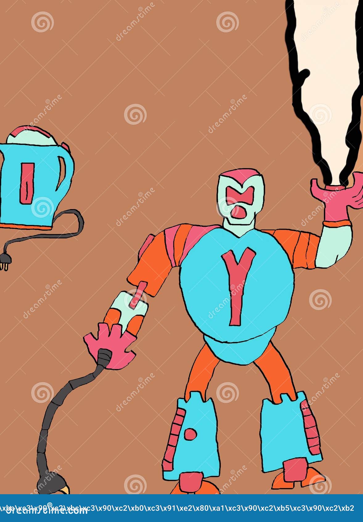 Robot Transformer from a Teapot Stock Illustration - Illustration of ...