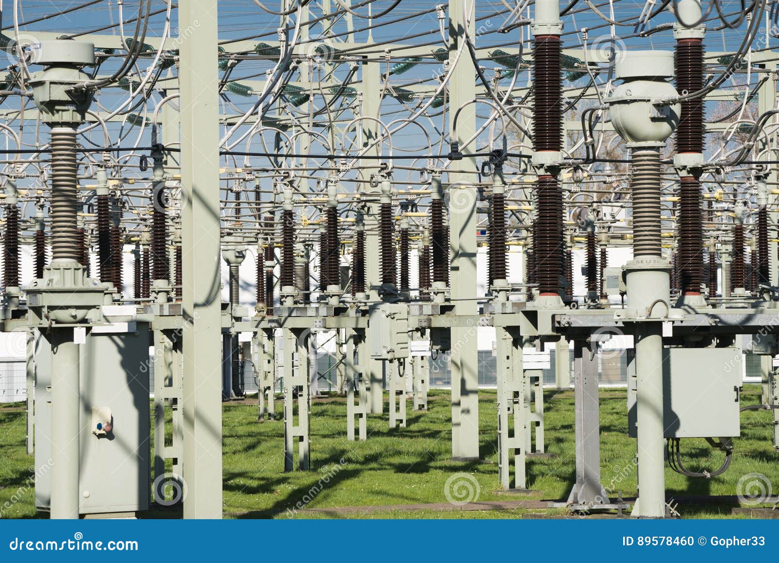 Transformer station stock photo. Image of pole, electric - 89578460
