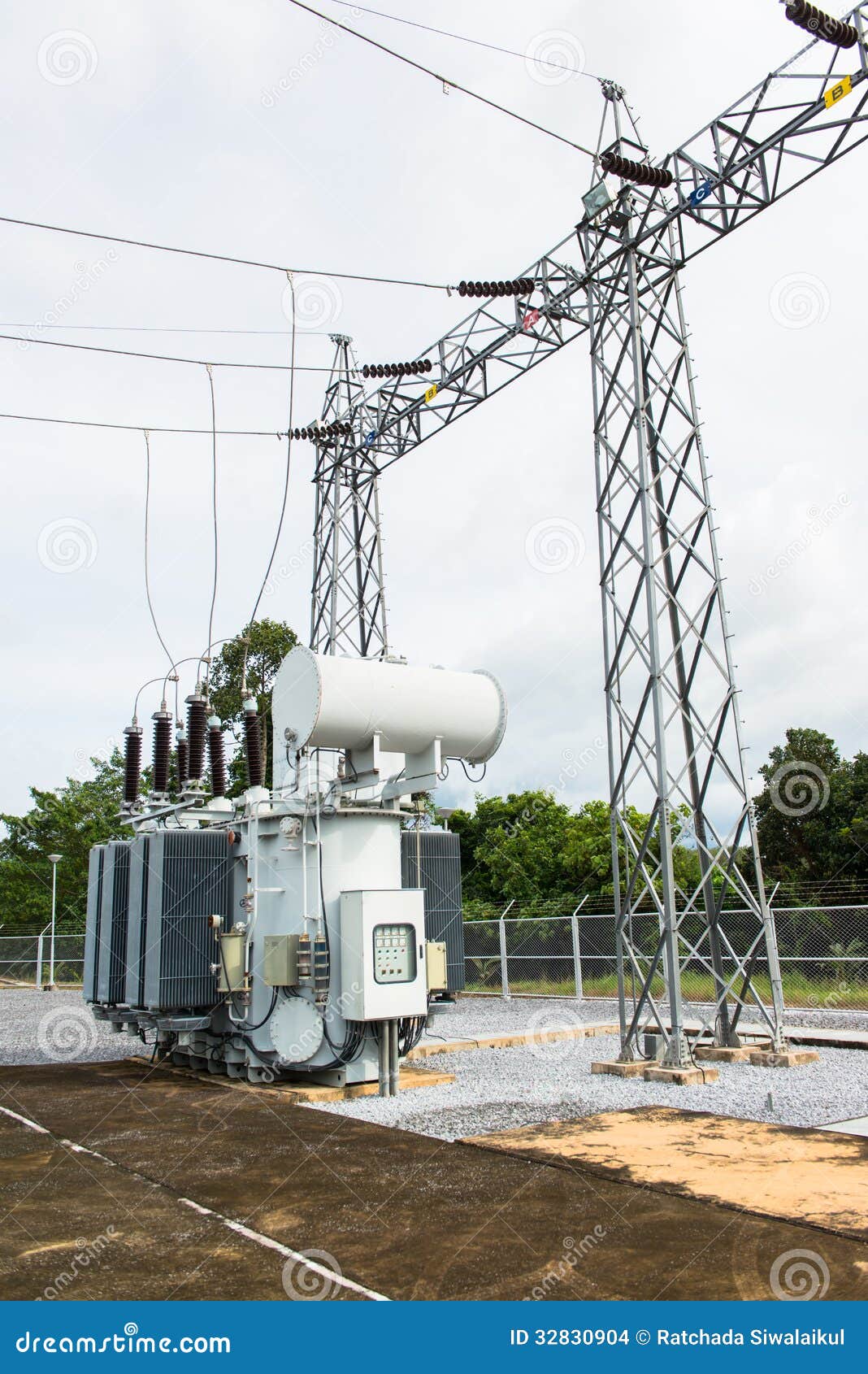 Transformer station stock photo. Image of insulation - 32830904