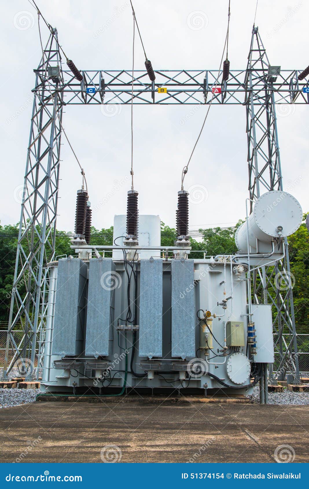Transformer station stock photo. Image of component, engineering - 51374154