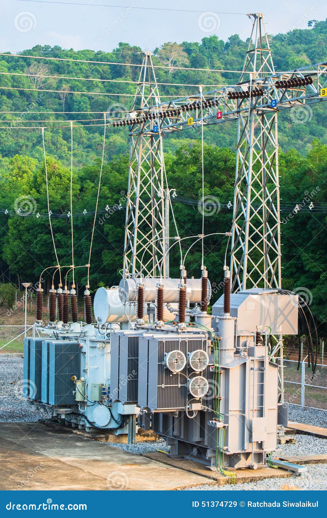 Transformer station stock image. Image of insulators - 51374729