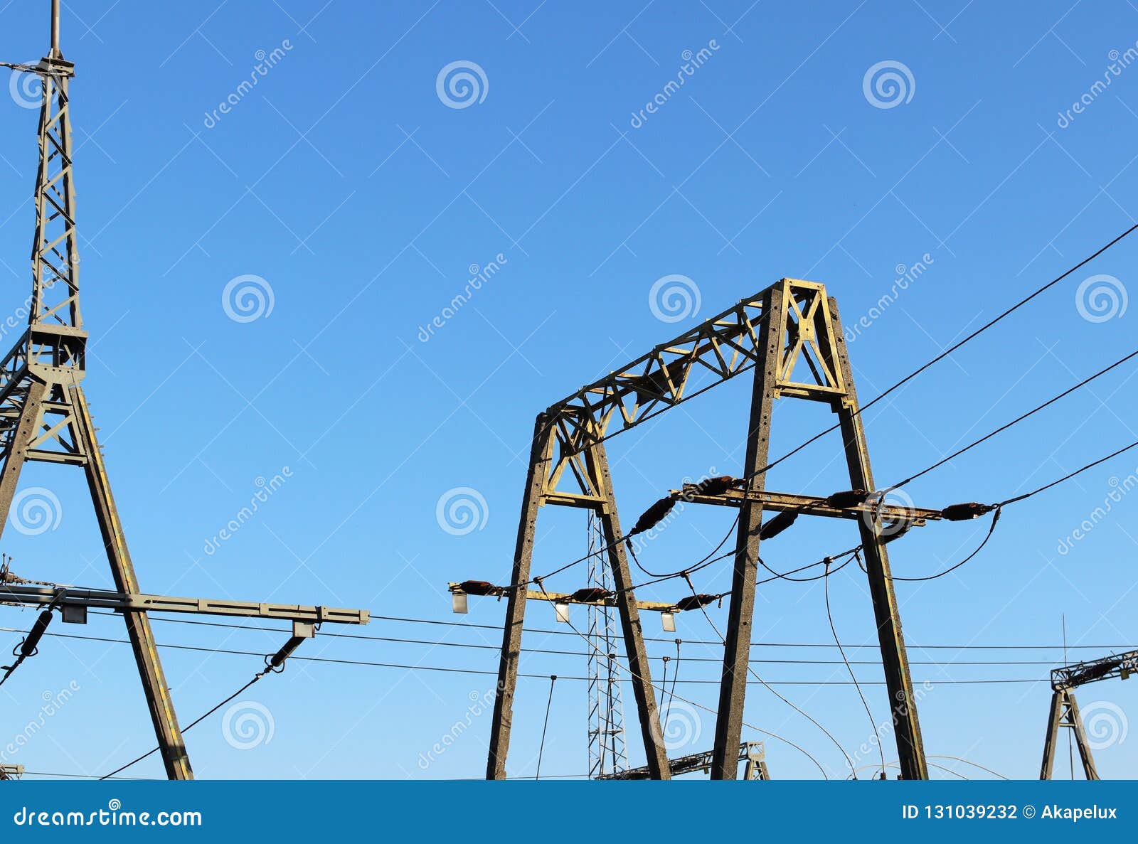 Transformer Substation High Voltage Electrical Network. Industrial ...