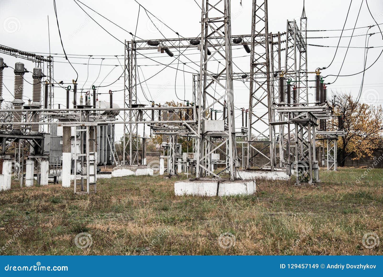 Transformer Substation, High-voltage Switchgear and Equipment. Stock ...