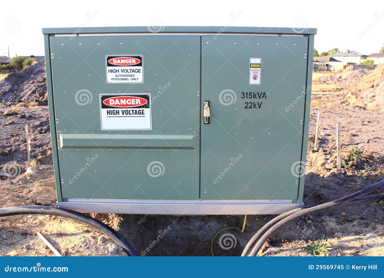 Transformer Substation with Warning Signs Stock Image - Image of ...
