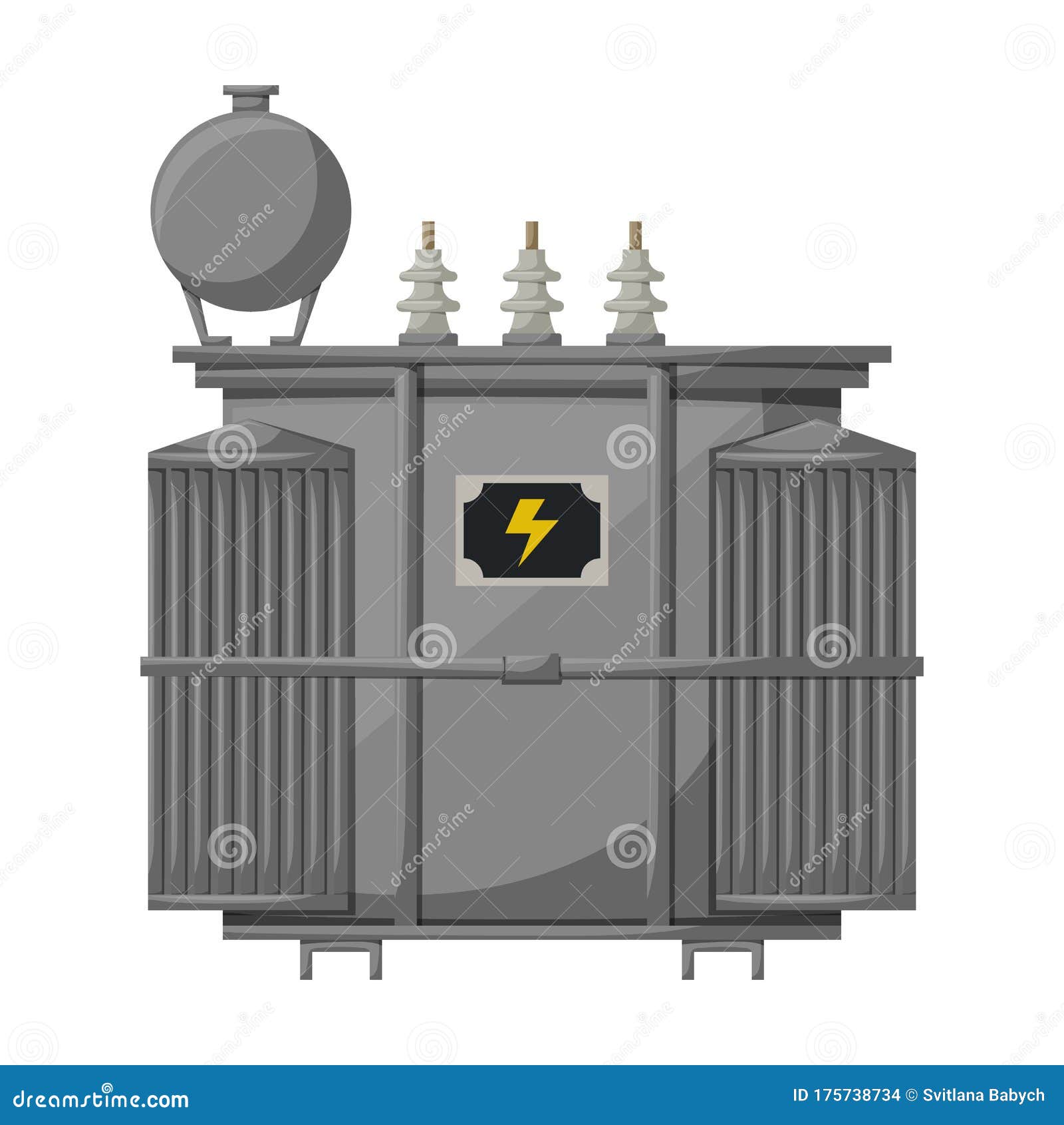 Transformer Vector Installation On White Background Isolated Black