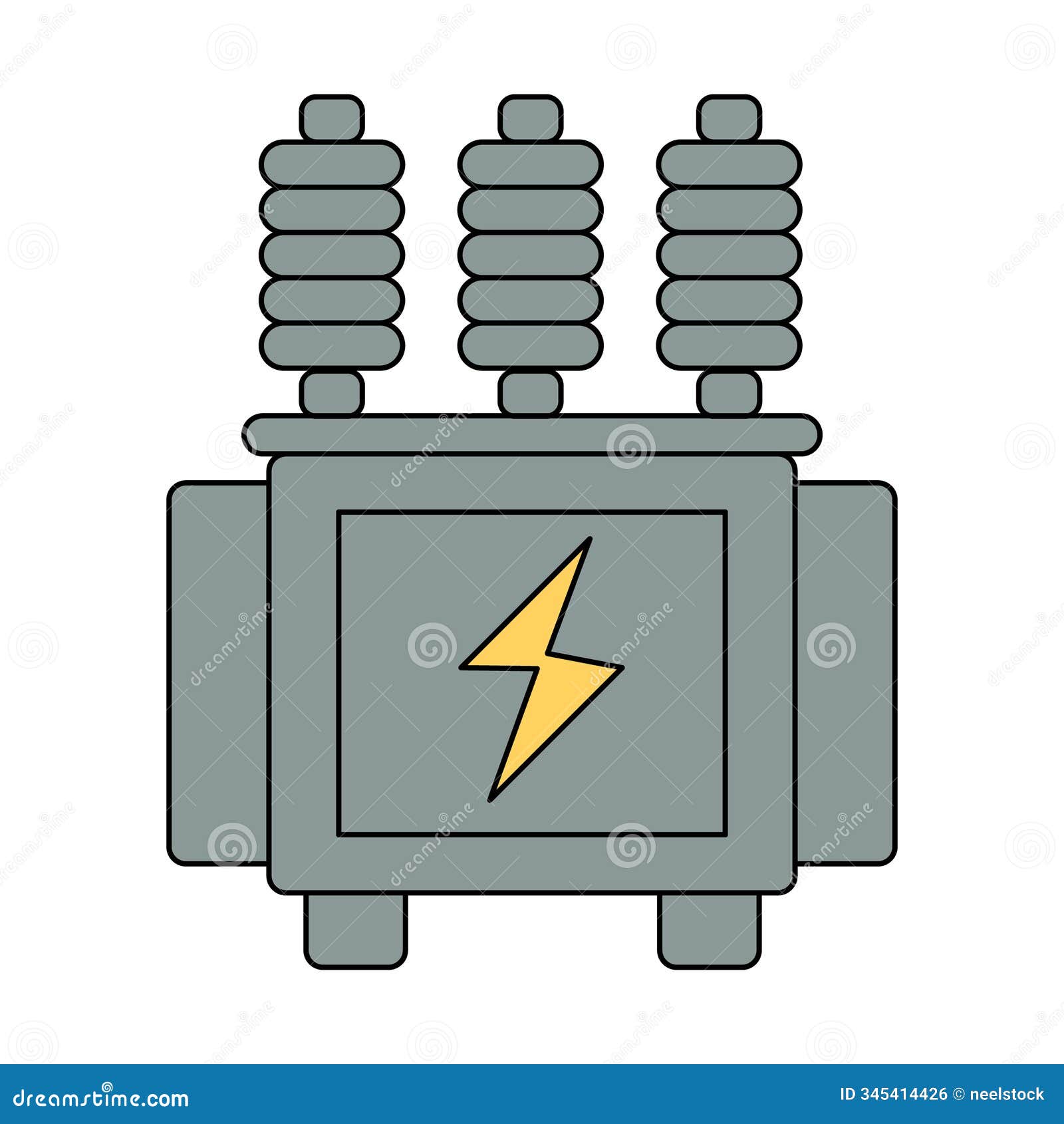 Transformer Vector Installation On White Background . Isolated Cartoon ...