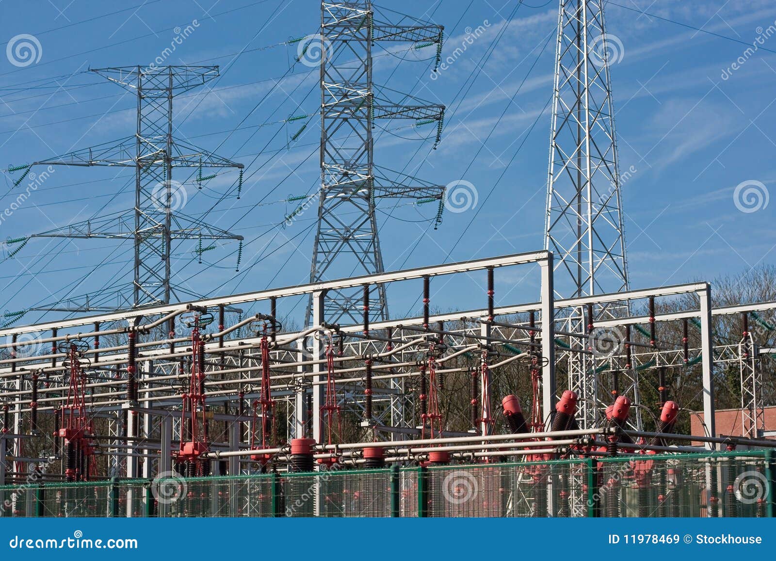 Transformers and Electrical Towers Stock Image - Image of hazard ...