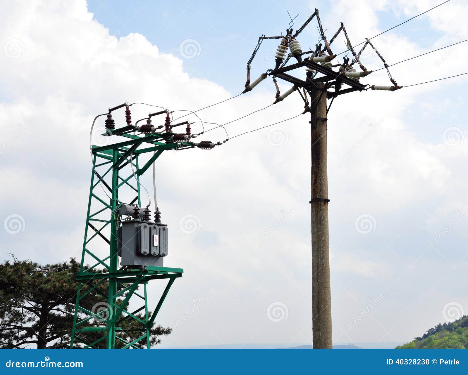 Transformers and Powerlines Stock Photo - Image of current, produce ...