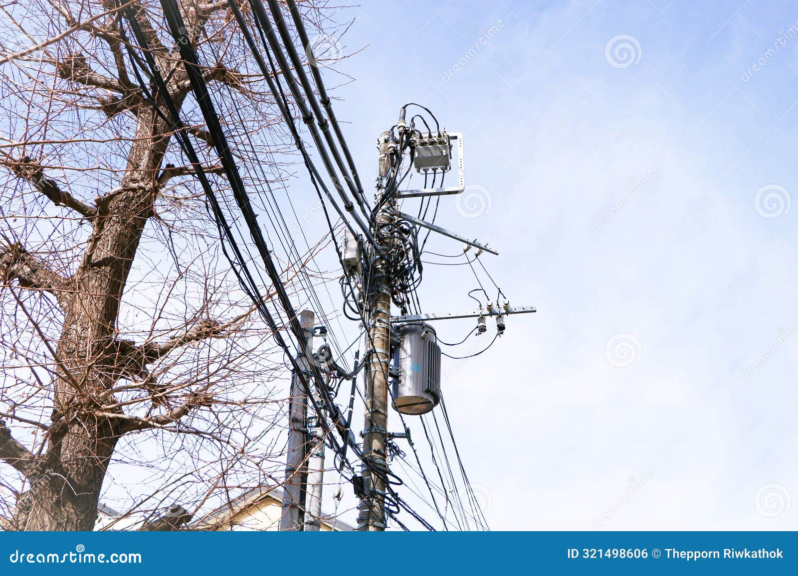 Transformers Small Sphere Size and Electric Wire Phone Lines. Energy ...