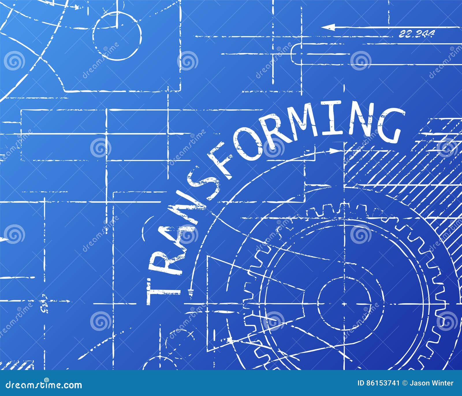 Transforming Blueprint Cartoon Vector | CartoonDealer.com #88031207