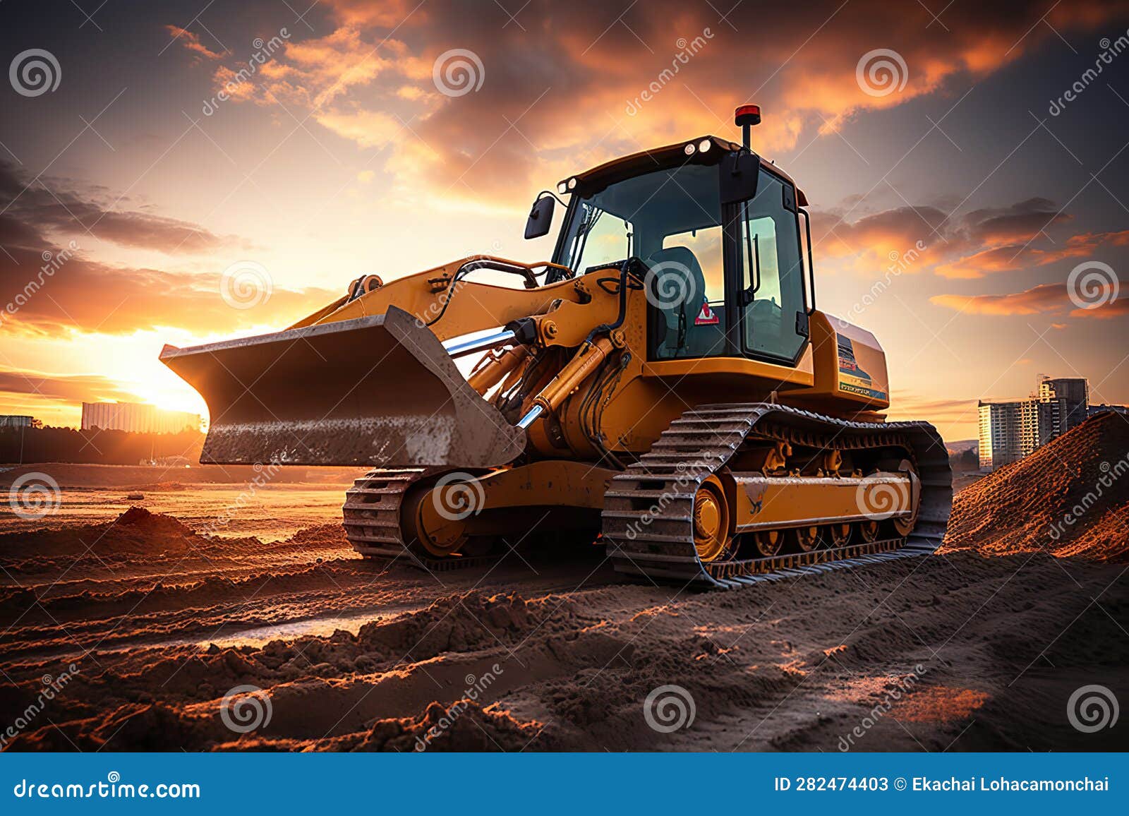Transforming Landscapes Dozer in Action at Construction Site during ...