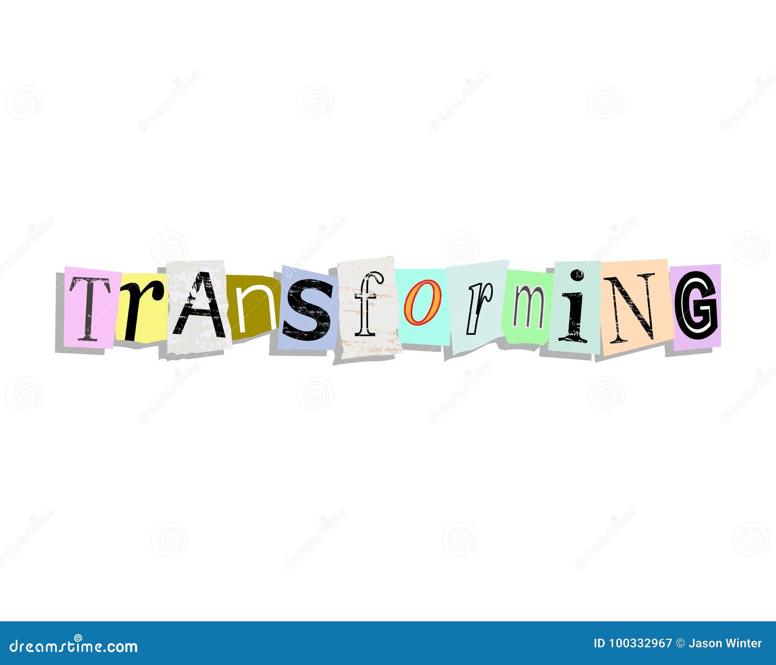 Transforming Paper Letters Cartoon Vector | CartoonDealer.com #100332967