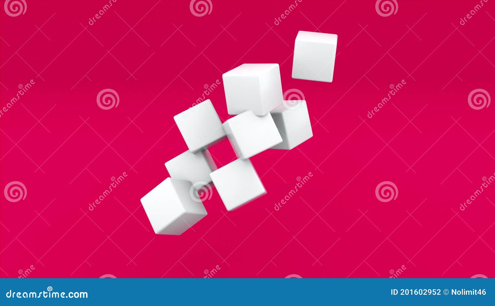 Transforming Simple Cube Shape in Complex Construction, Computer ...