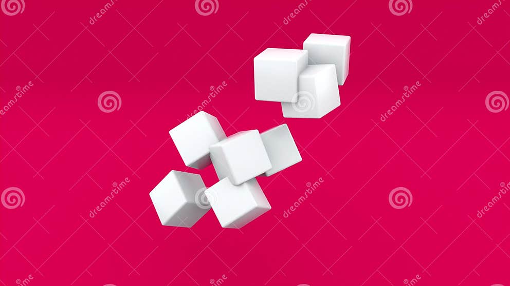 Transforming Simple Cube Shape in Complex Construction, Computer ...