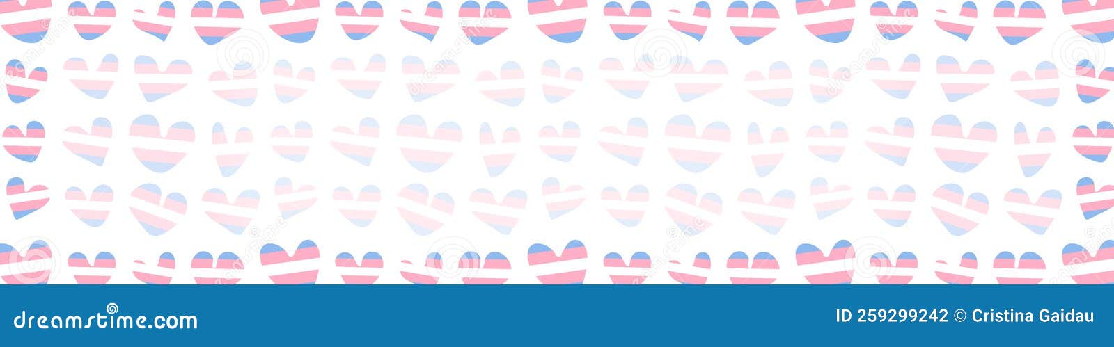 Hand Drawn Transgender Flag Hearts Background Vector Illustration Stock ...