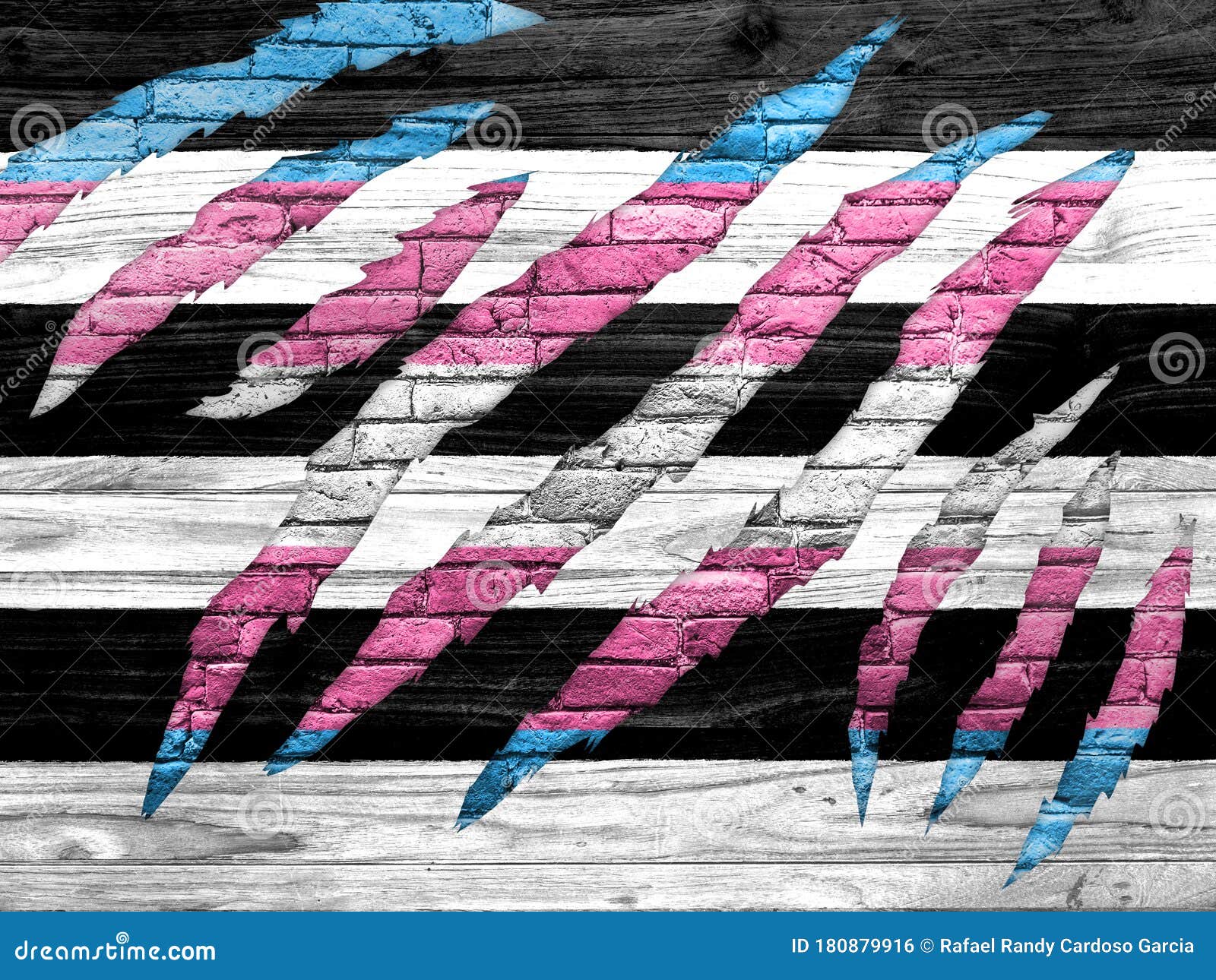Transgender Flag Painted in a Brick Wall Coming Up in the Middle of a ...