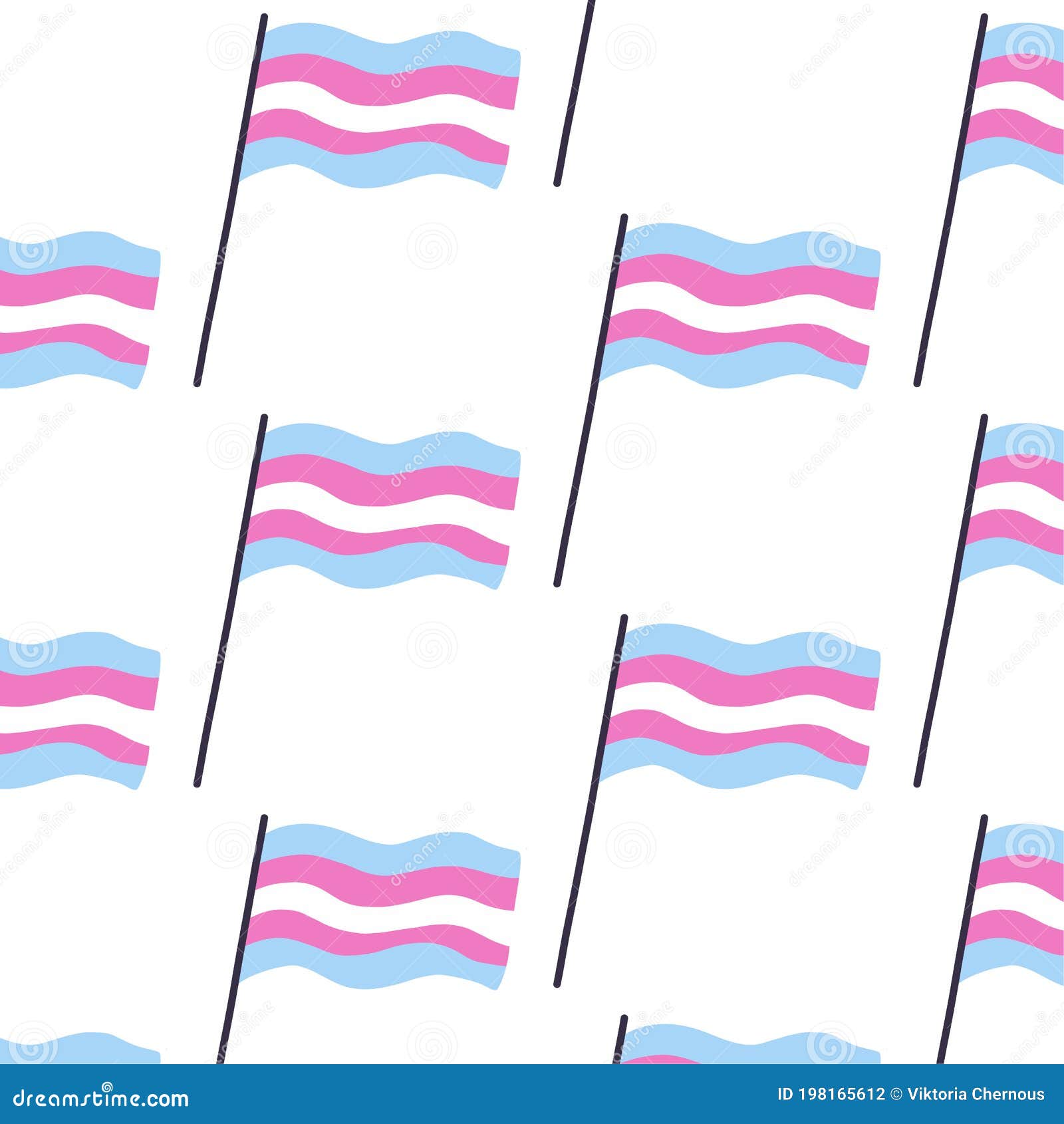 Transgender Flag Seamless Doodle Pattern, Vector Color Illustration ...