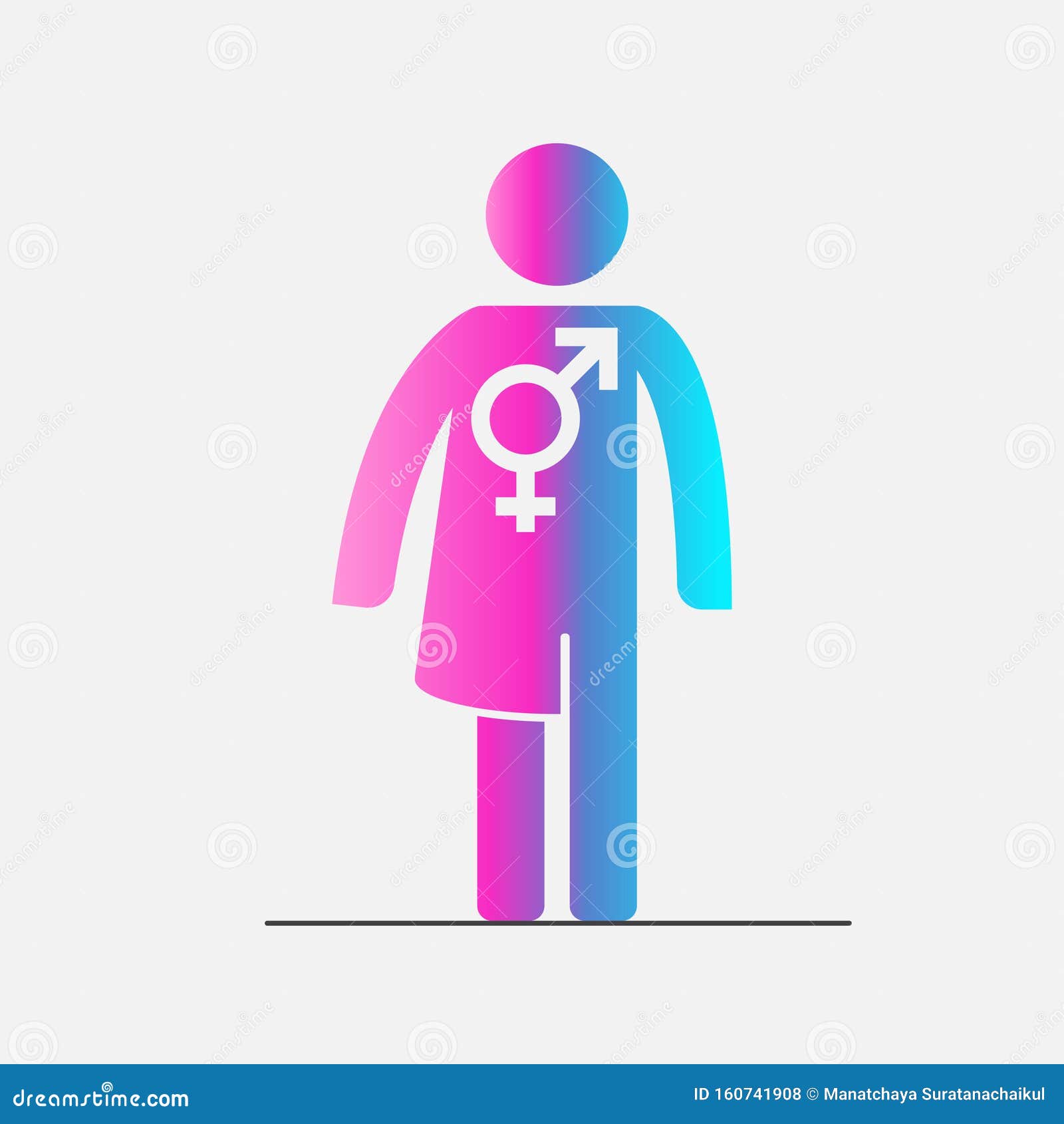 Transgender Icon Concept. Sign Of Toilet For Transgender. WC Symbol For ...