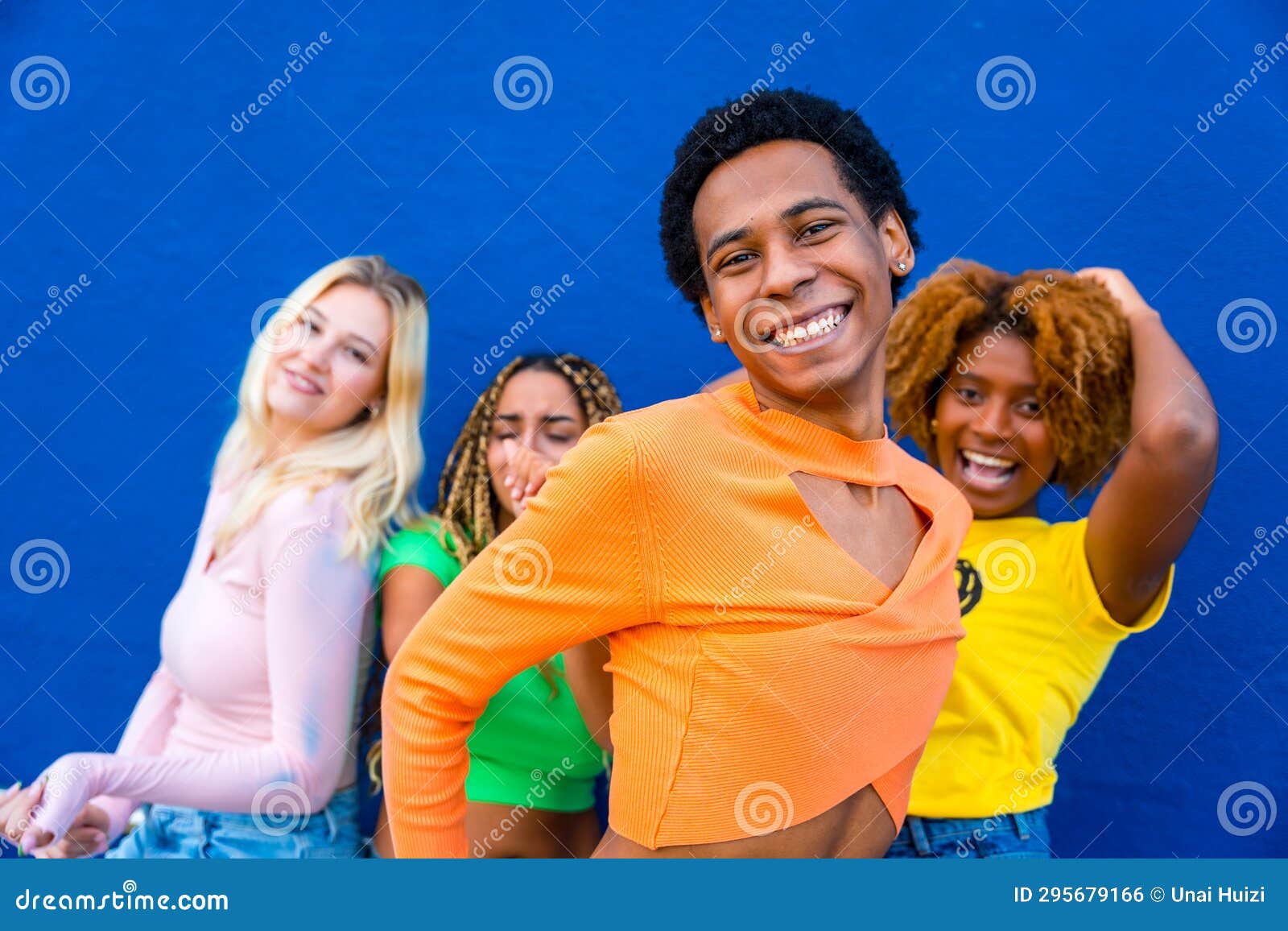 Transgender Person Dancing Happily with Multi-ethnic Friends Stock ...
