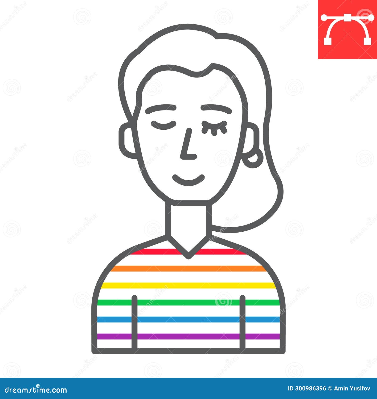 Transgender Person Line Icon Stock Vector Illustration Of Male