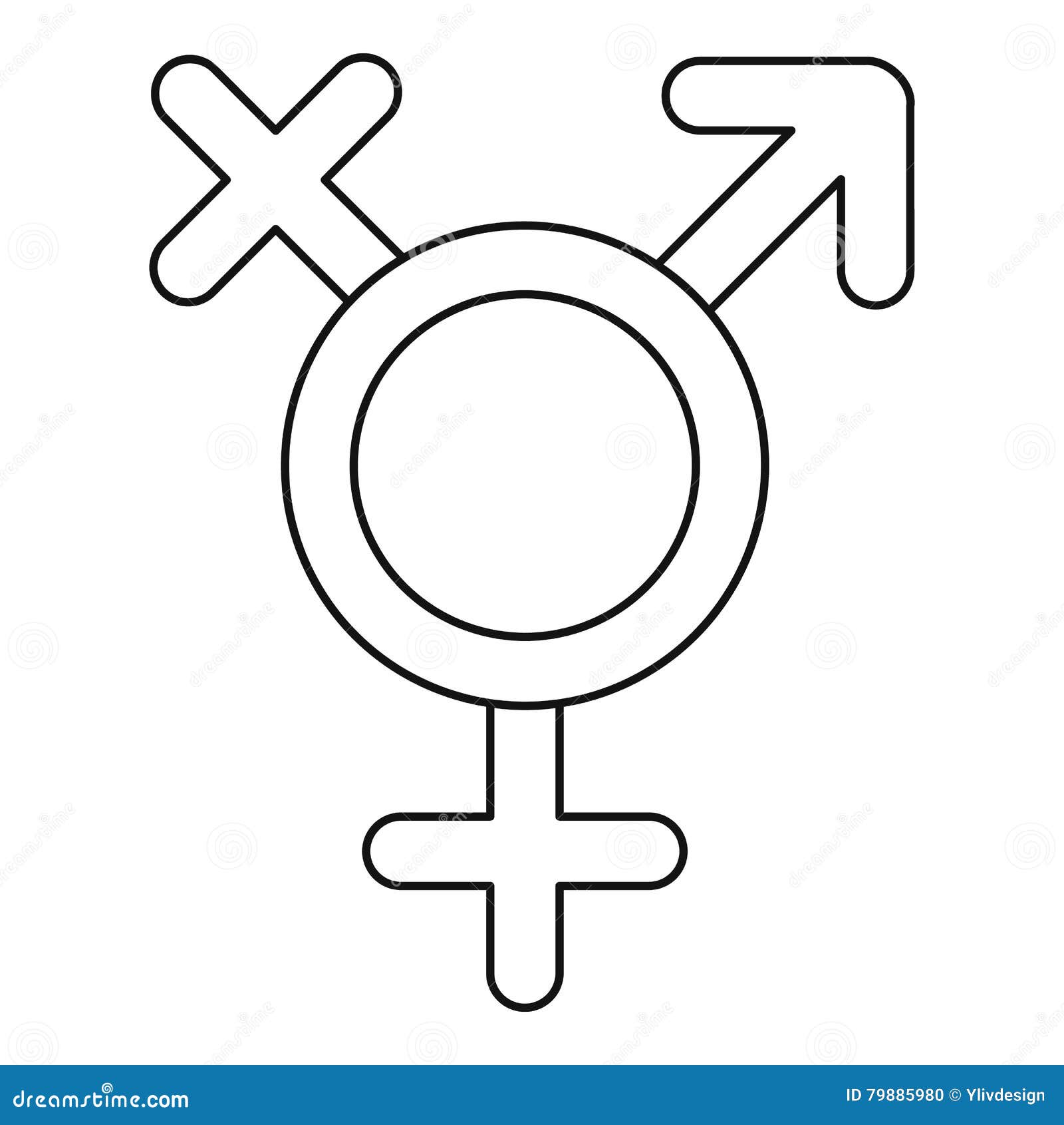 Transgender Sign Icon, Outline Style Stock Vector - Illustration of ...