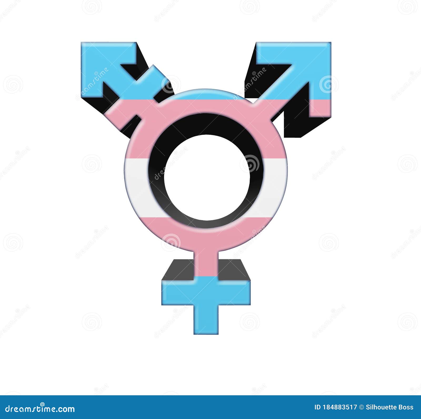 Transgender Symbol, Sing in Transgender Flag Colors. 3D Illustration ...
