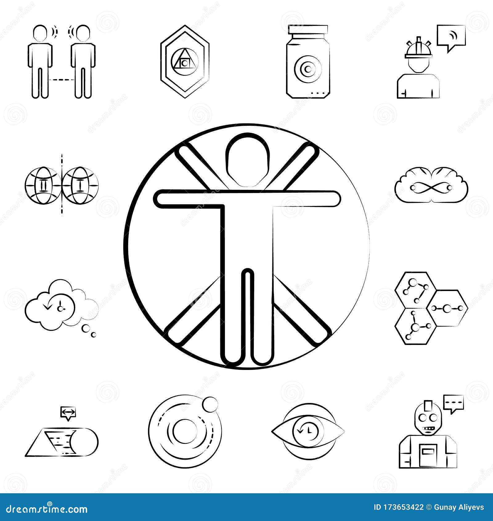 Transhumanism Icon. Mad Science Icons Universal Set for Web and Mobile ...