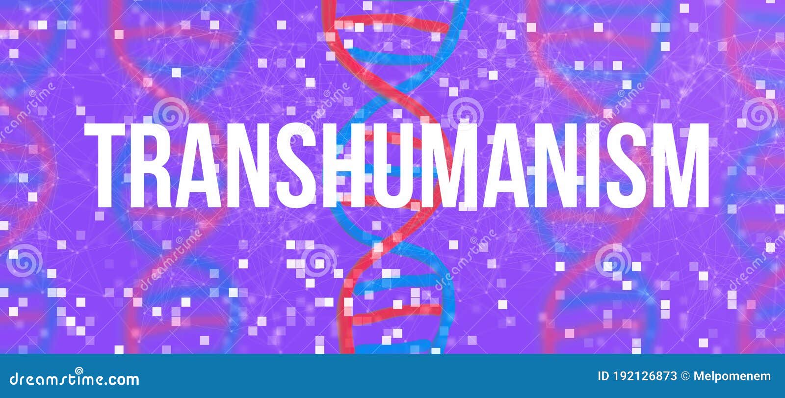 Transhumanism Theme with DNA and Abstract Lines Stock Illustration ...