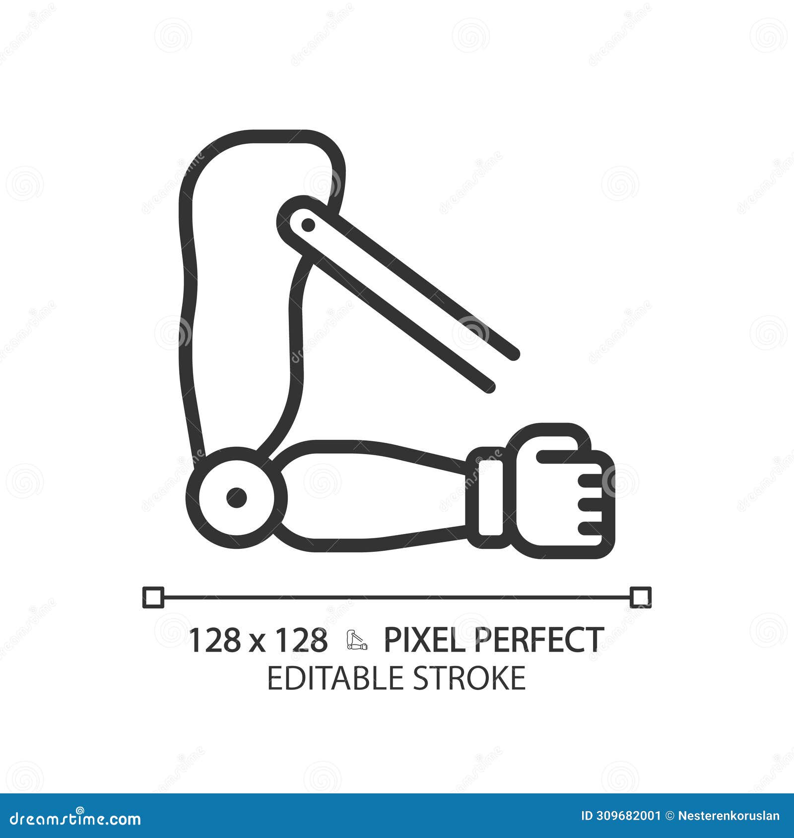 Transhumeral Prosthetic Arm Linear Icon Stock Vector - Illustration of ...